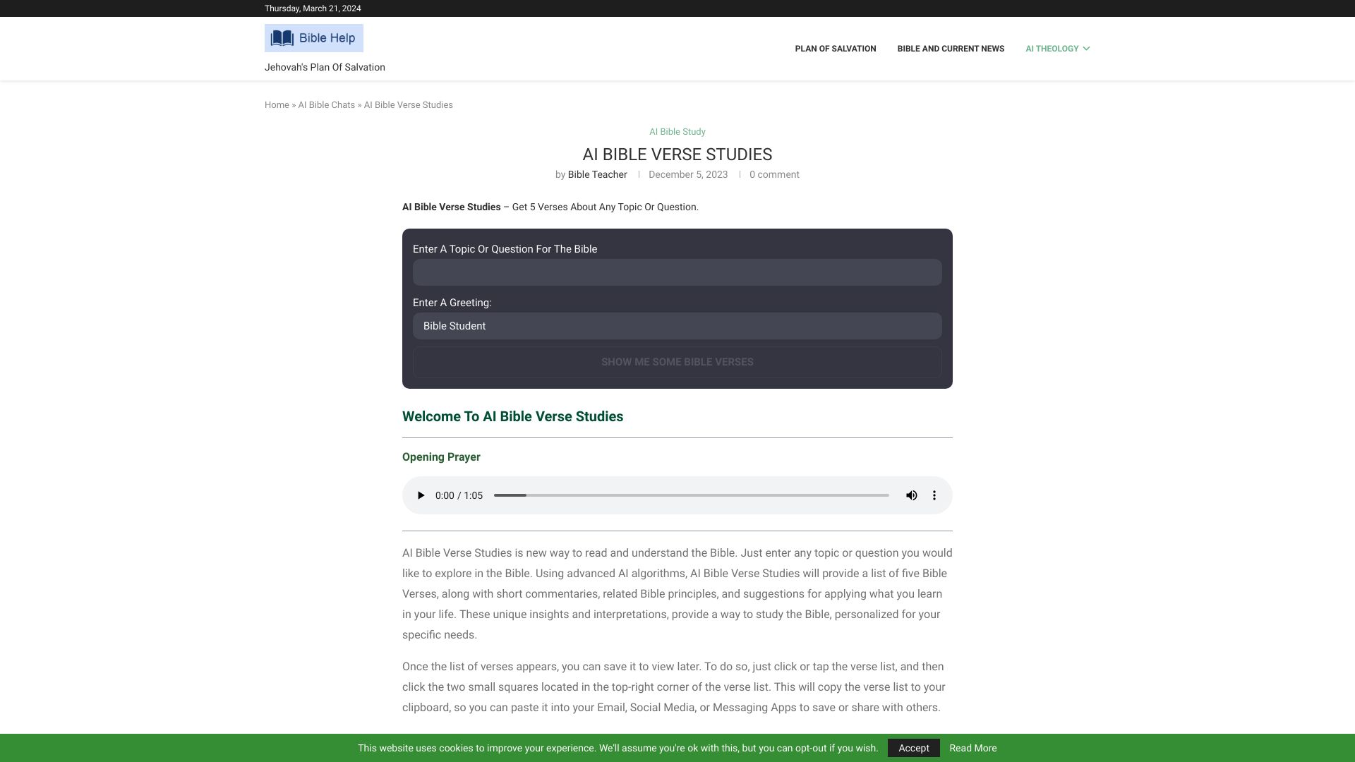 AI Bible Verse Studies - AI-powered Bible verse study tool. | AI-U.com