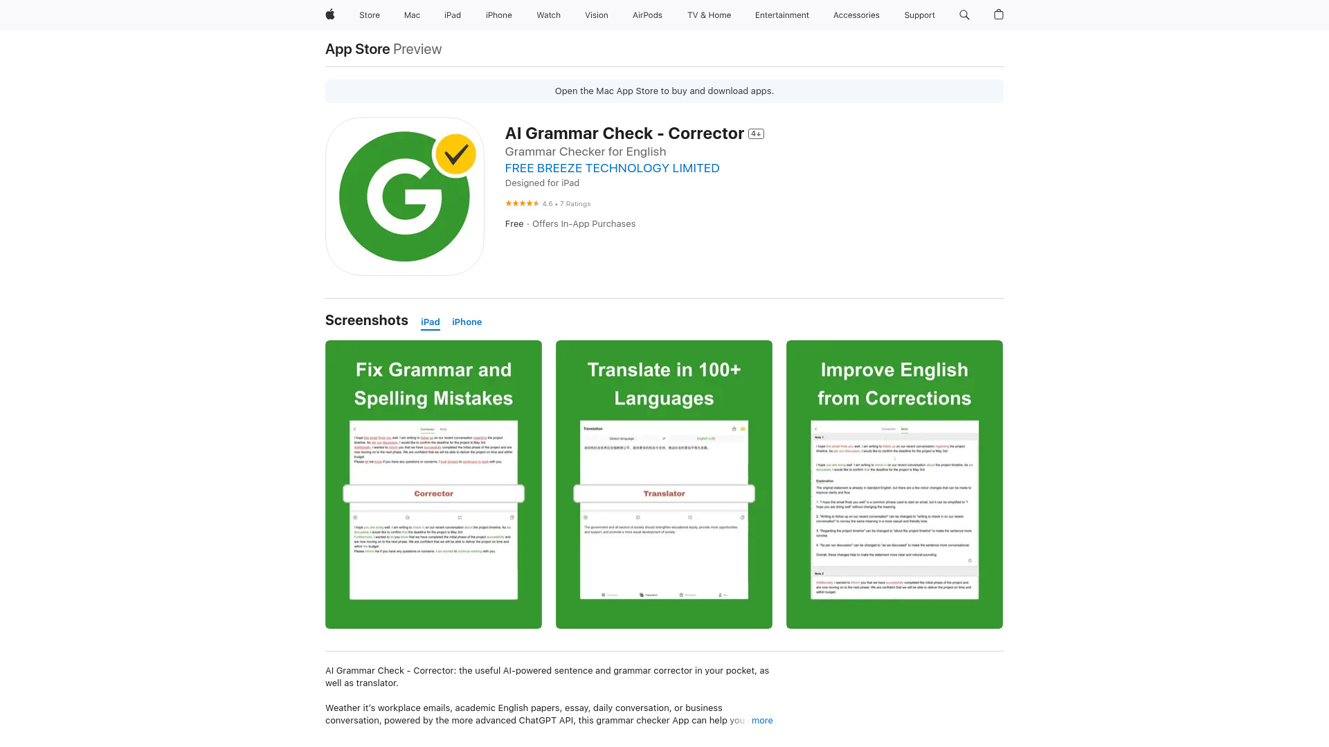 AI Grammar Checker For Ios - AI-powered iOS app for grammar, spelling ...