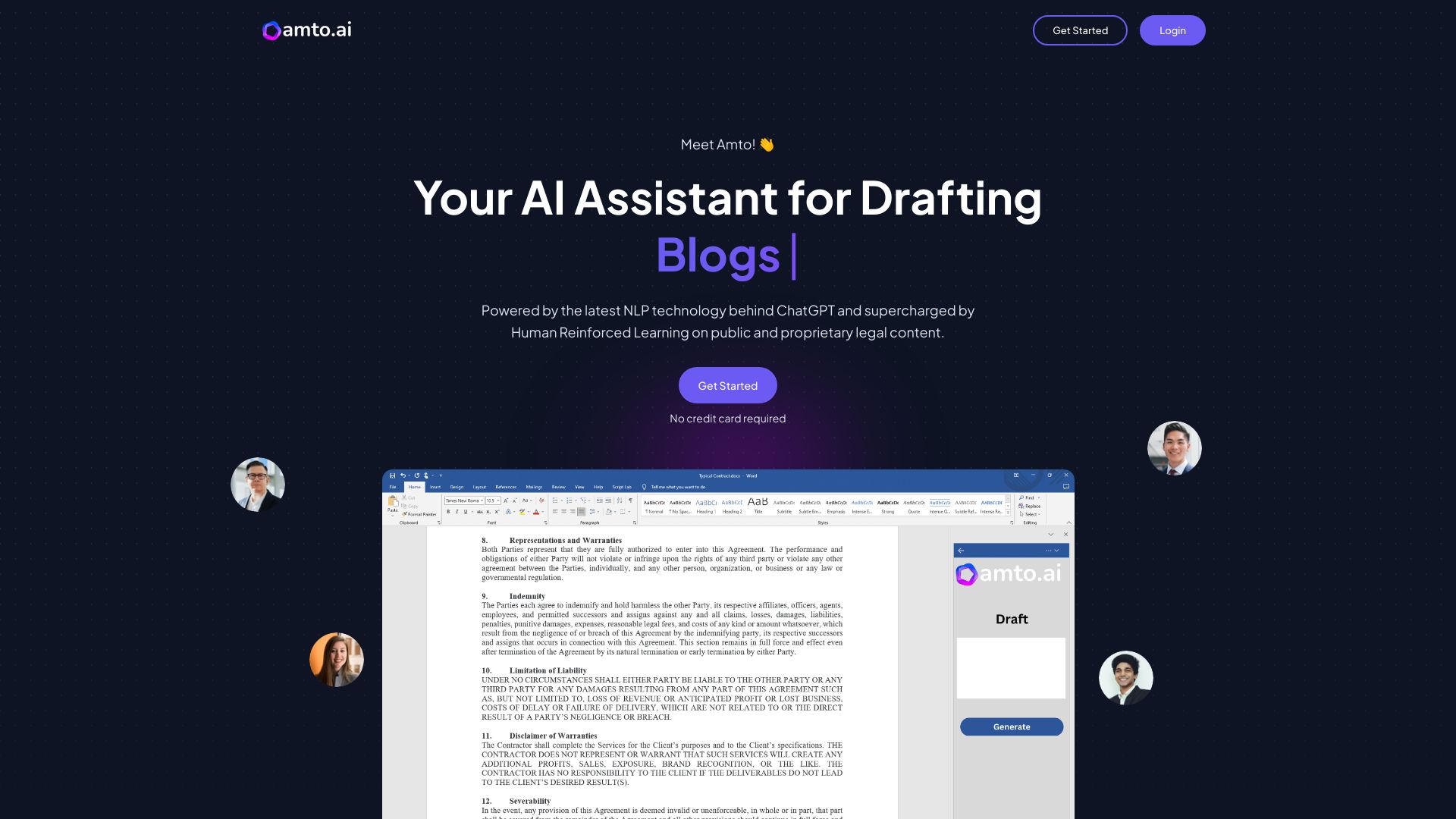 Amto AI - AI legal assistant for drafting legal documents faster and more efficiently. | AI-U.com