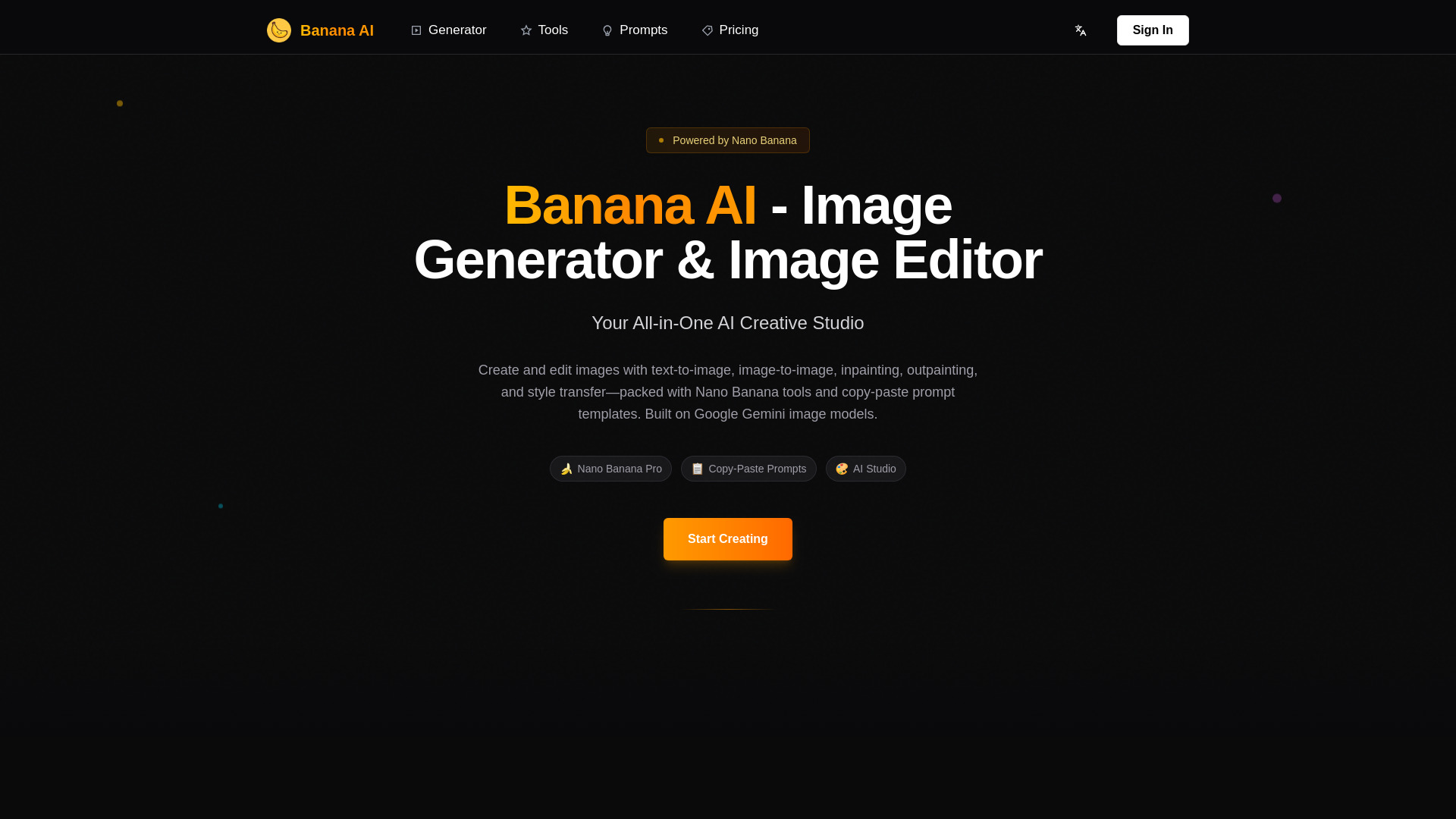 Banana AI - AI image generator and editor powered by Google Nano Banana ...