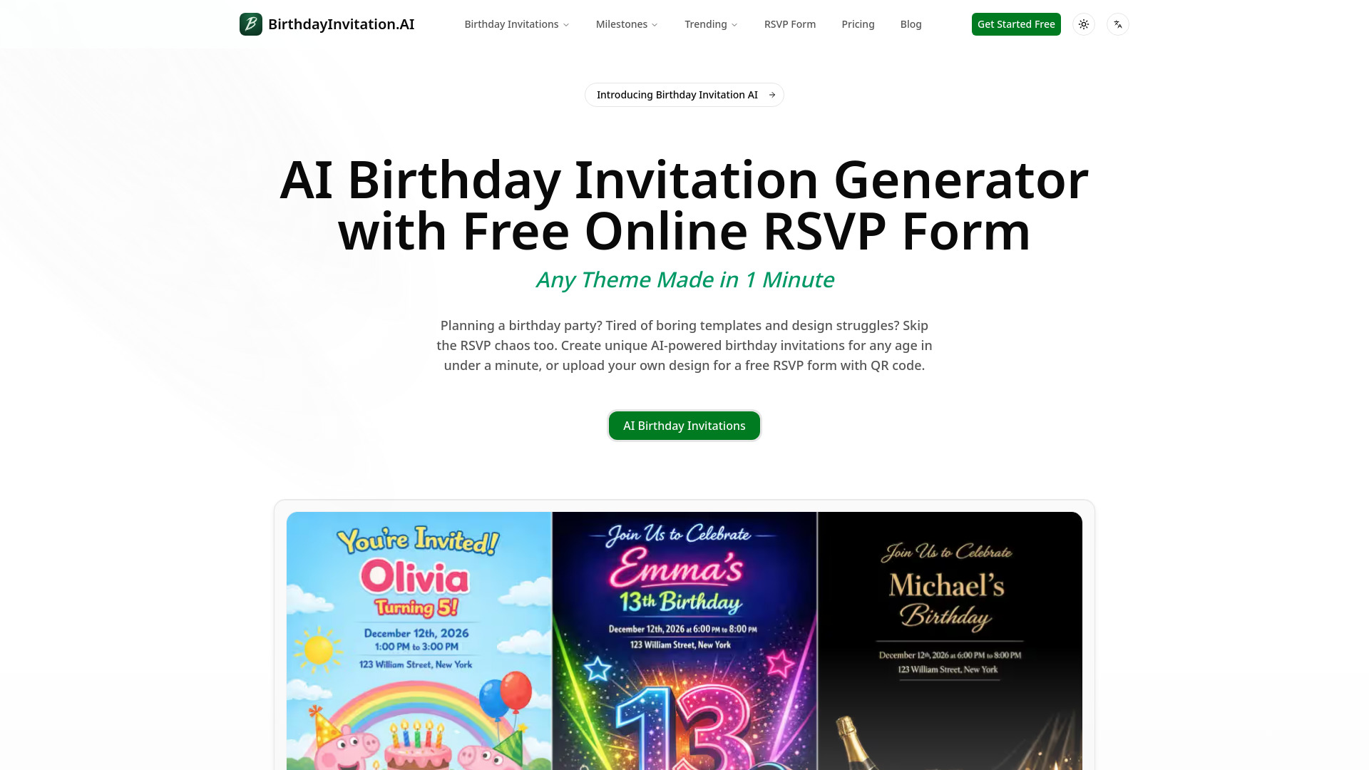 Birthday Invitation AI - AI-Powered Birthday Invitation Generator with ...