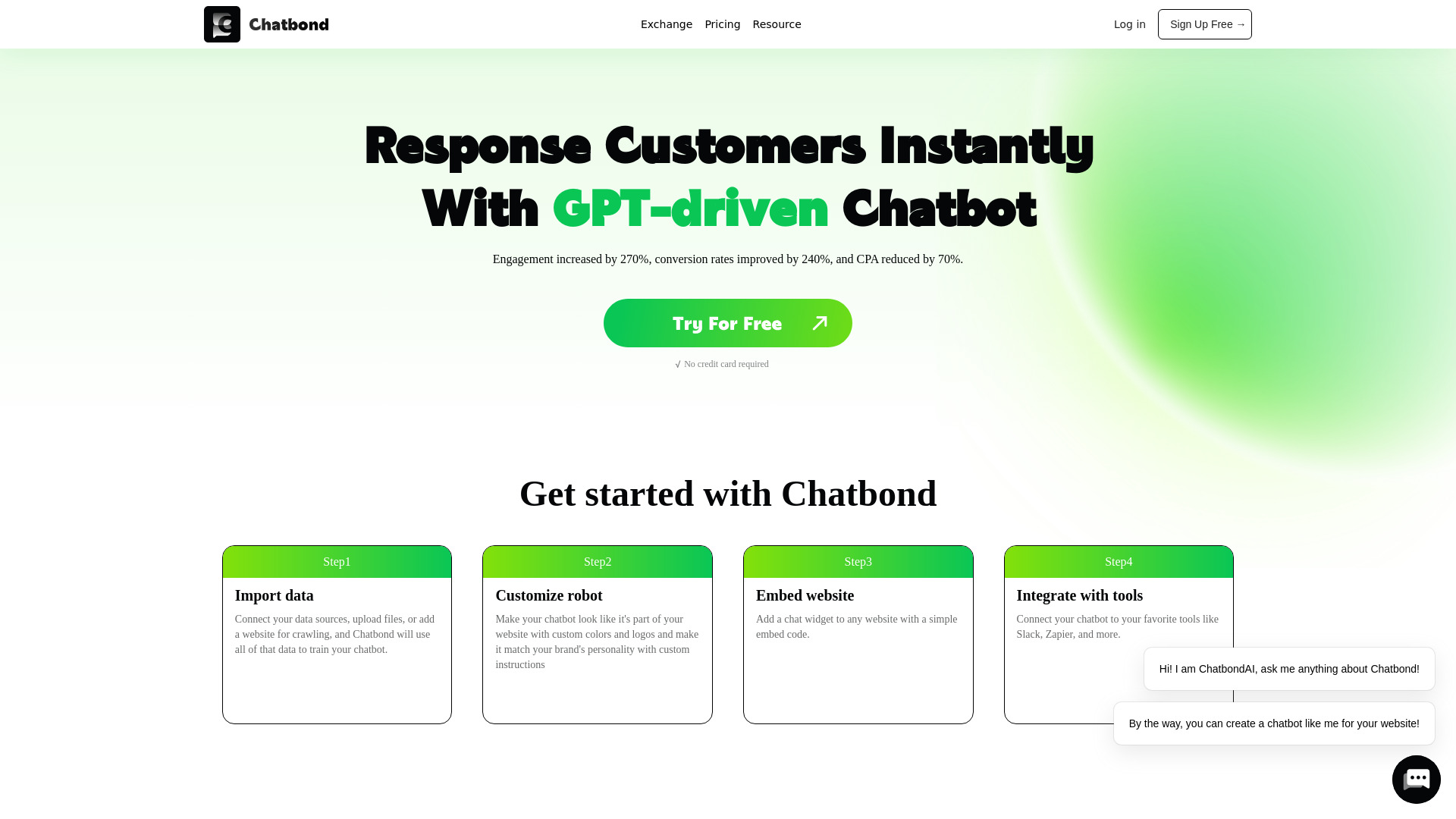 Chatbond | Free AI Chatbot Builder - AI Chatbot Builder to create and ...
