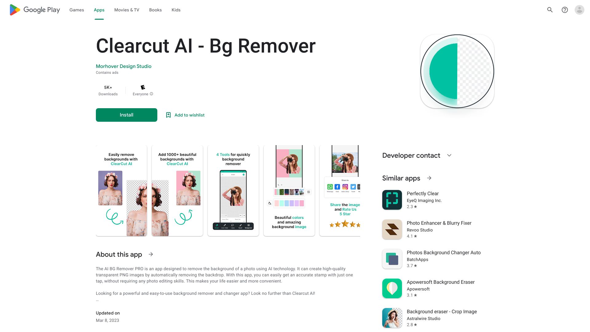 Clearcut AI - Bg Remover - Background remover and changer app. | AI-U.com