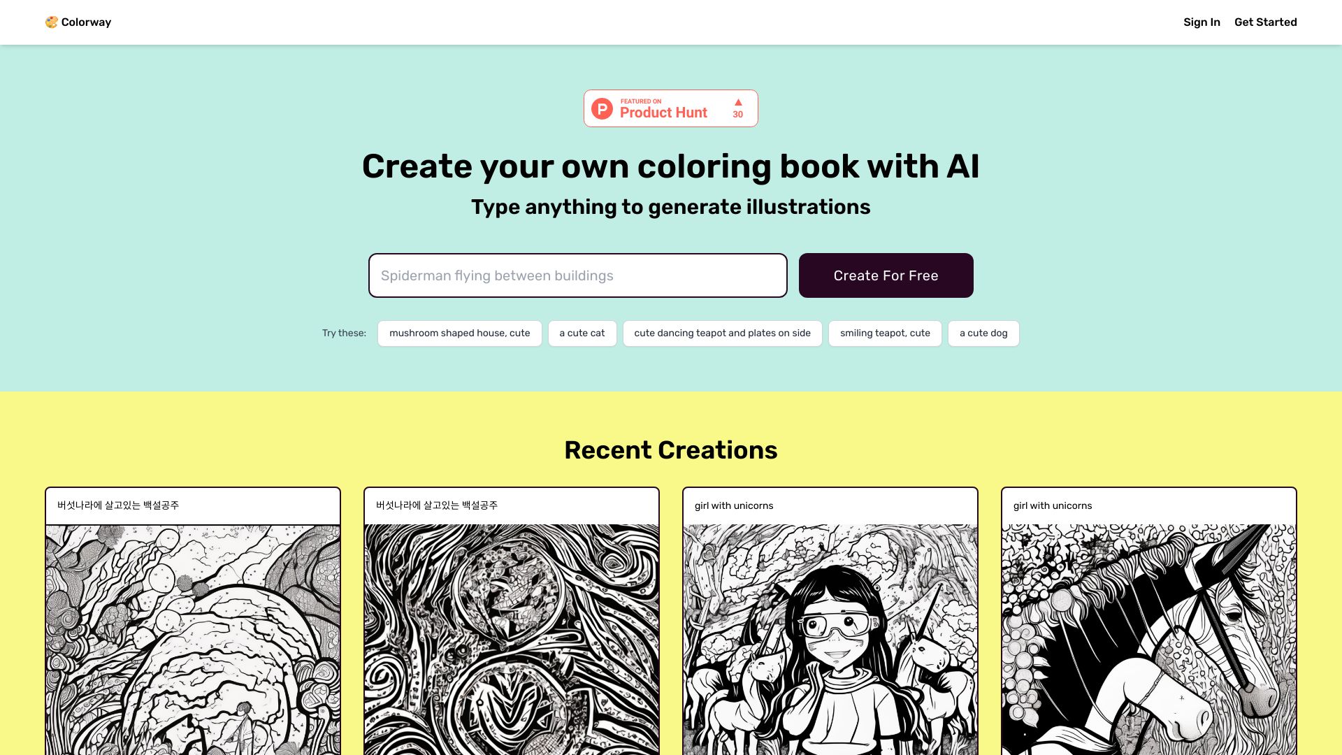 Colorway AI - AI-powered coloring book generator from text prompts ...