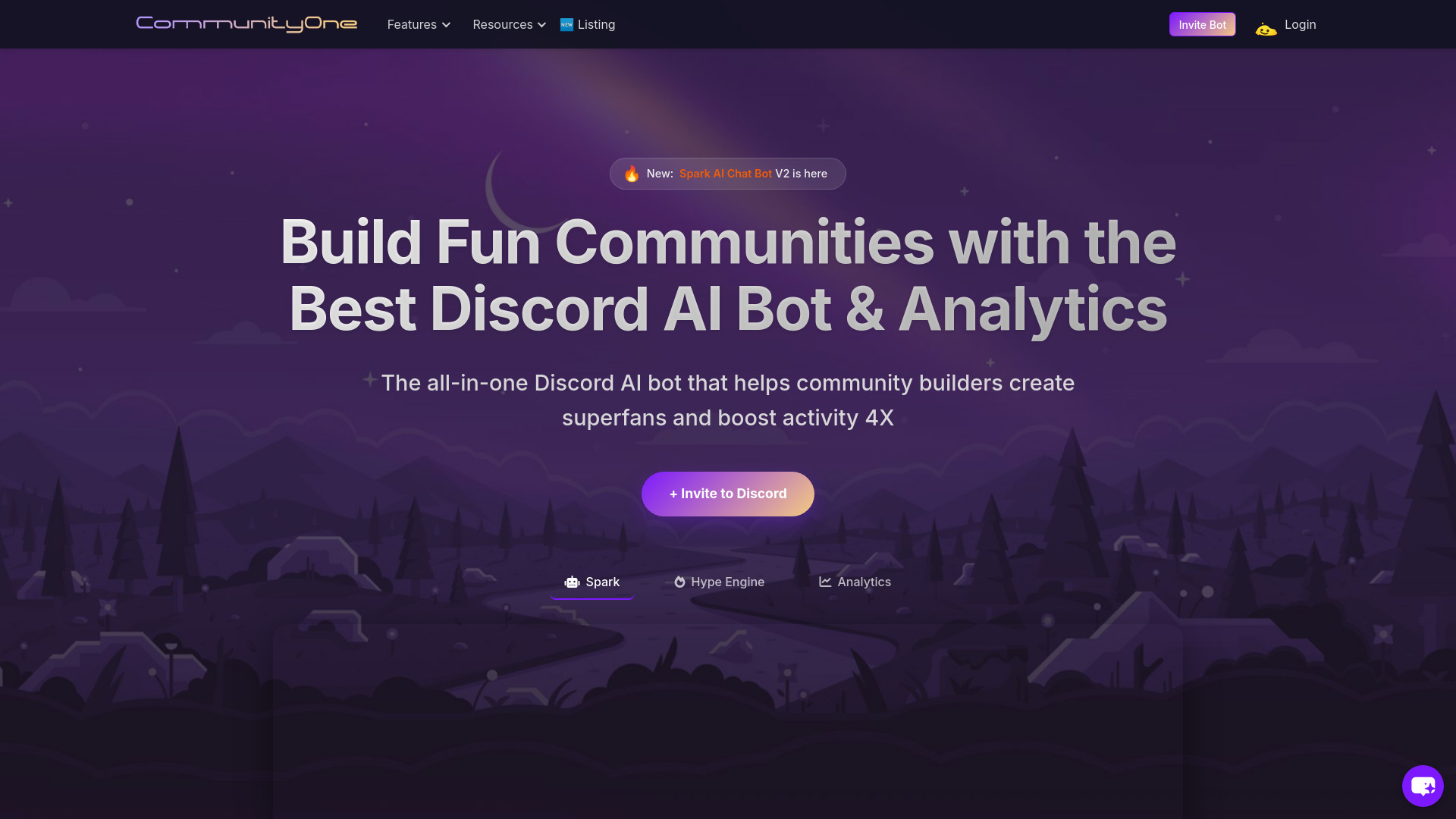 Communityone Discord AI Bot & Discord Analytics | AI Chat Generator