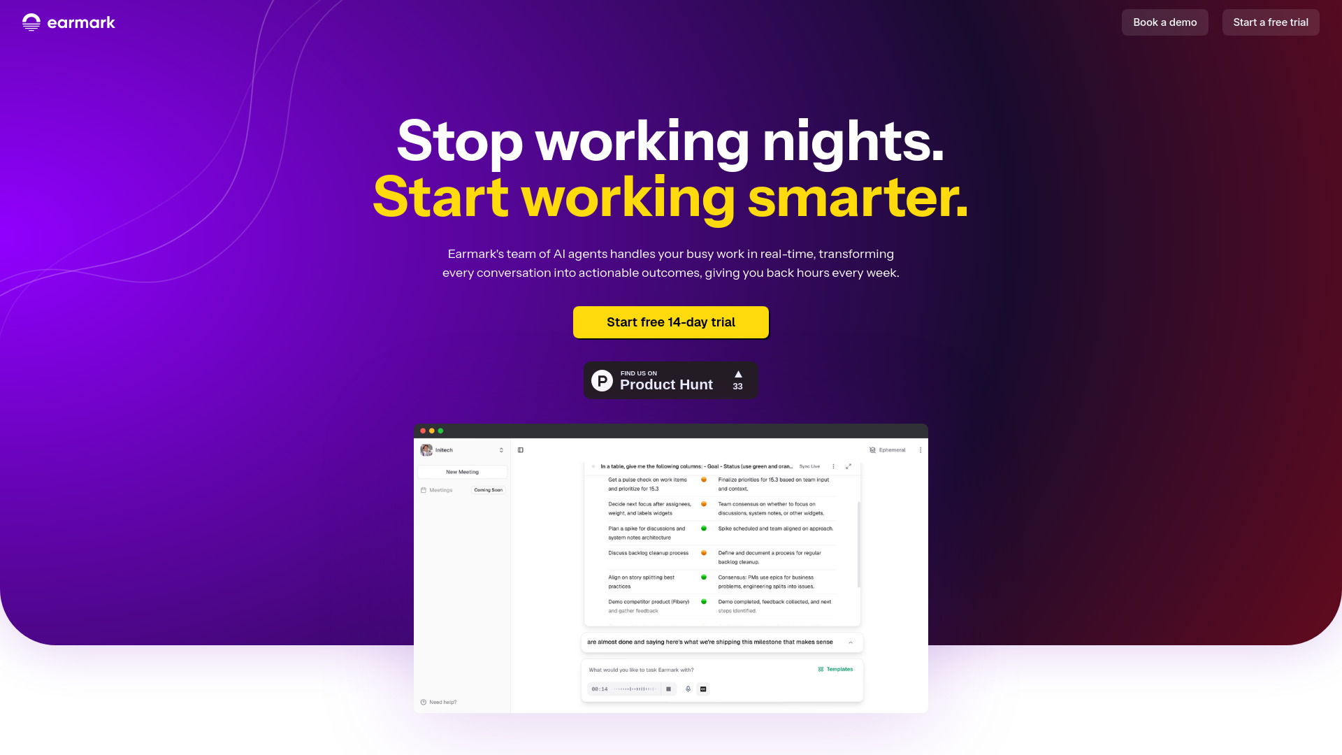Earmark - AI assistant for Product Managers, transforming meetings into ...