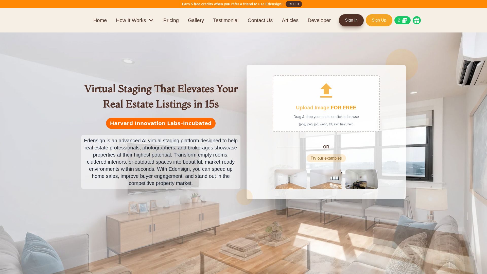 Edensign - AI virtual staging platform for real estate professionals ...