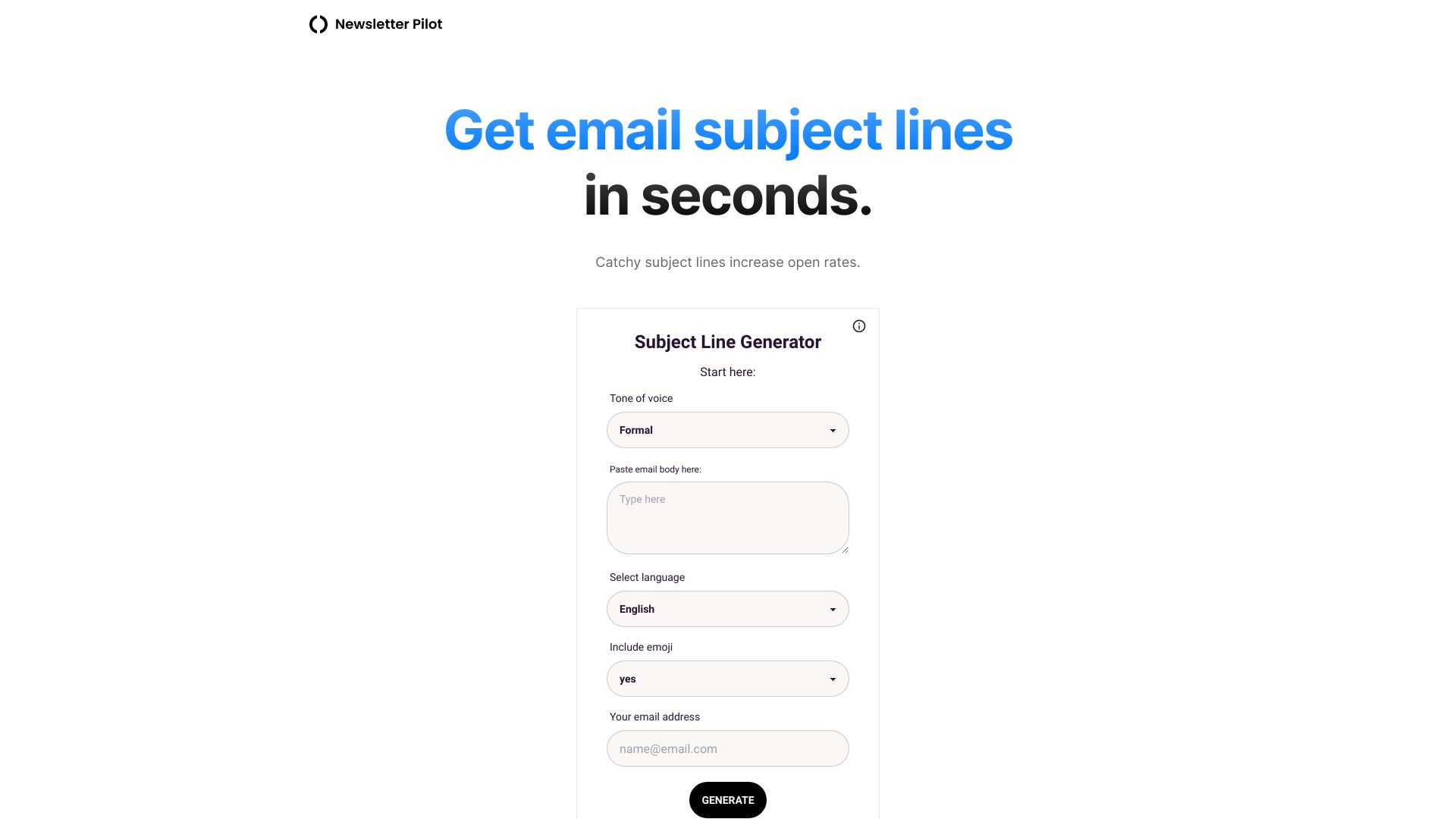 Email Subject Line Generator - AI-powered tool to generate effective ...