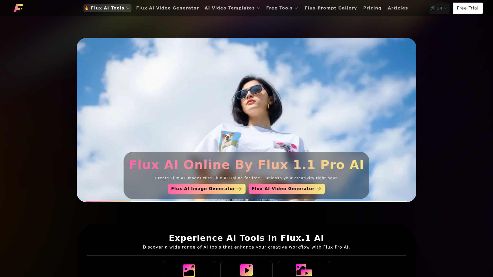 Flux AI Proweb - AI image and video creation platform with various AI tools and models. | AI-U.com