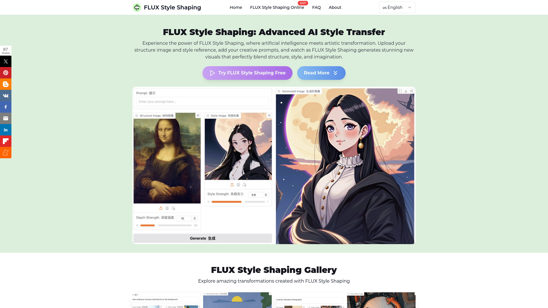 Flux Style Shaping - AI tool for transforming images by combining ...