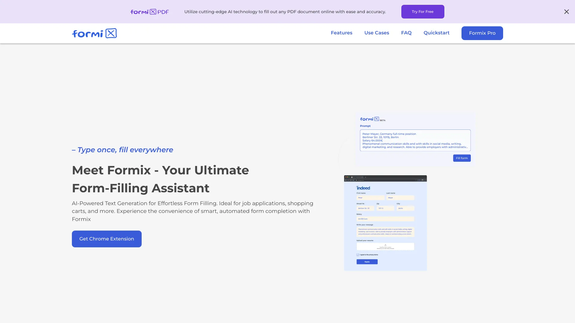 Formix AI - AI-powered form-filling assistant for online forms and PDF ...