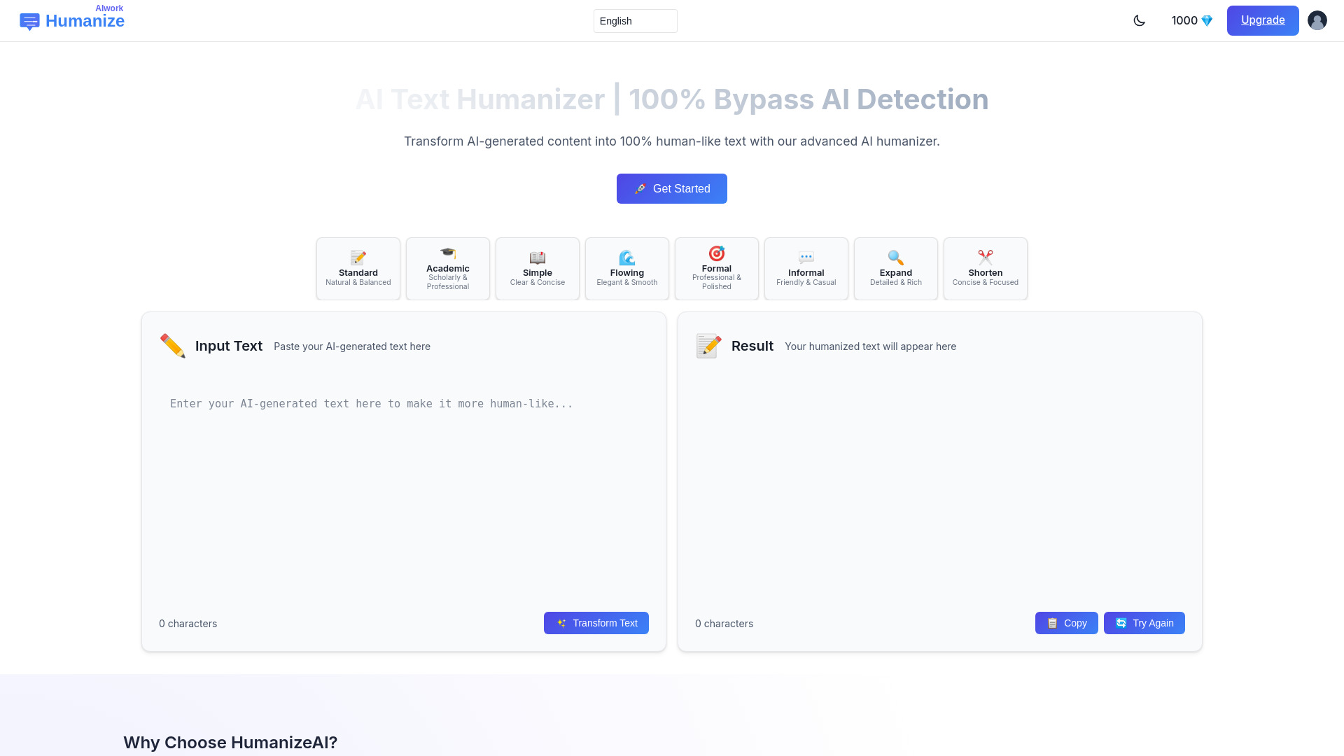 【free】humanizeaiwork - AI text humanizer that converts AI content into ...