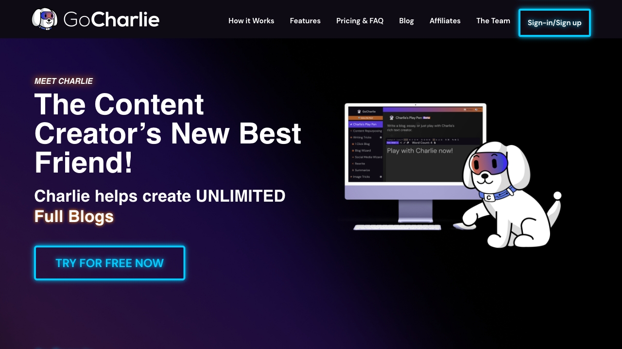 Go Charlie - AI Marketing Assistant for creating various content types ...