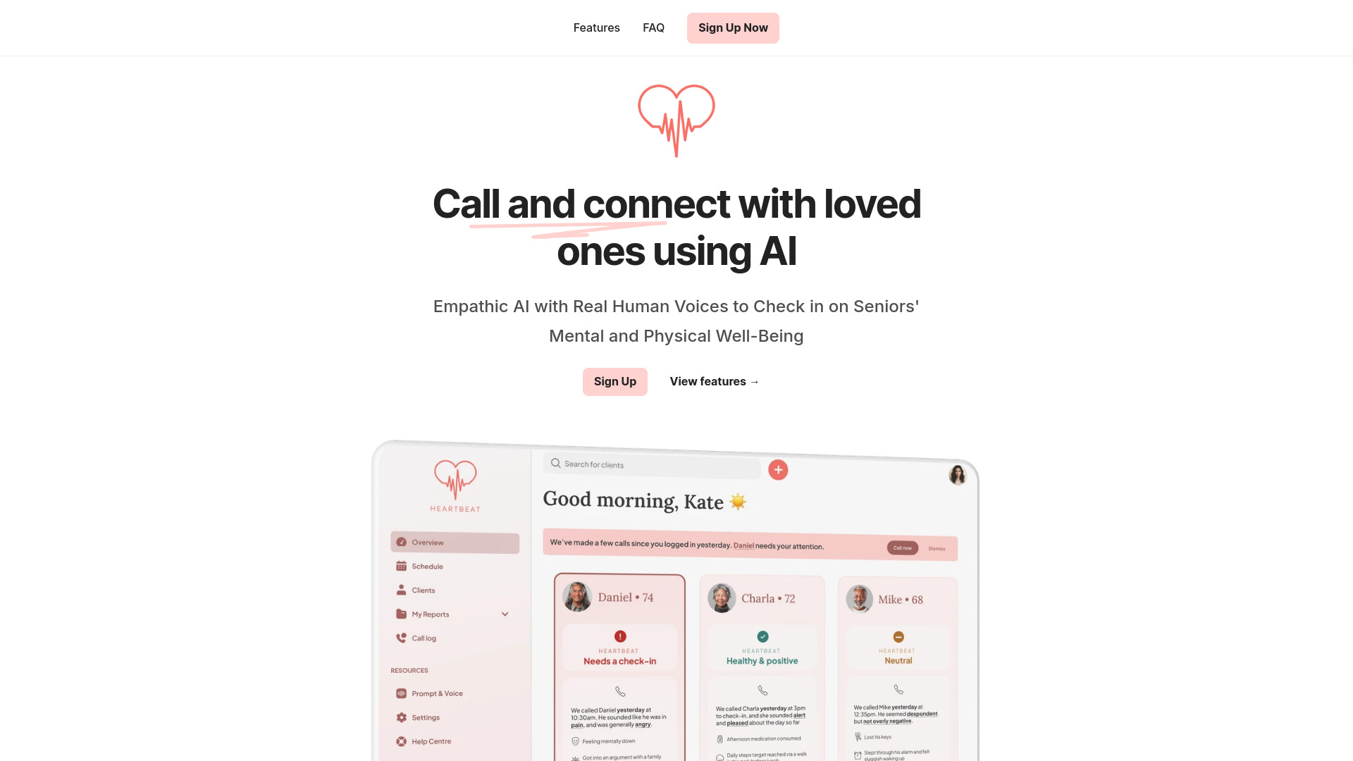 Heartbeat - AI-powered well-being check-ins for loved ones with ...