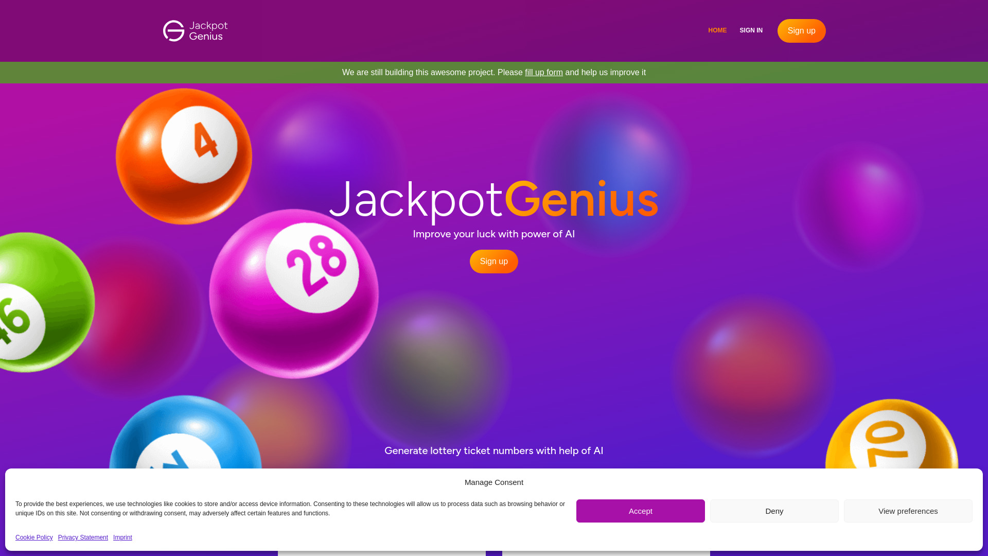 Jackpotgenius - AI-powered lottery number generator using historical ...