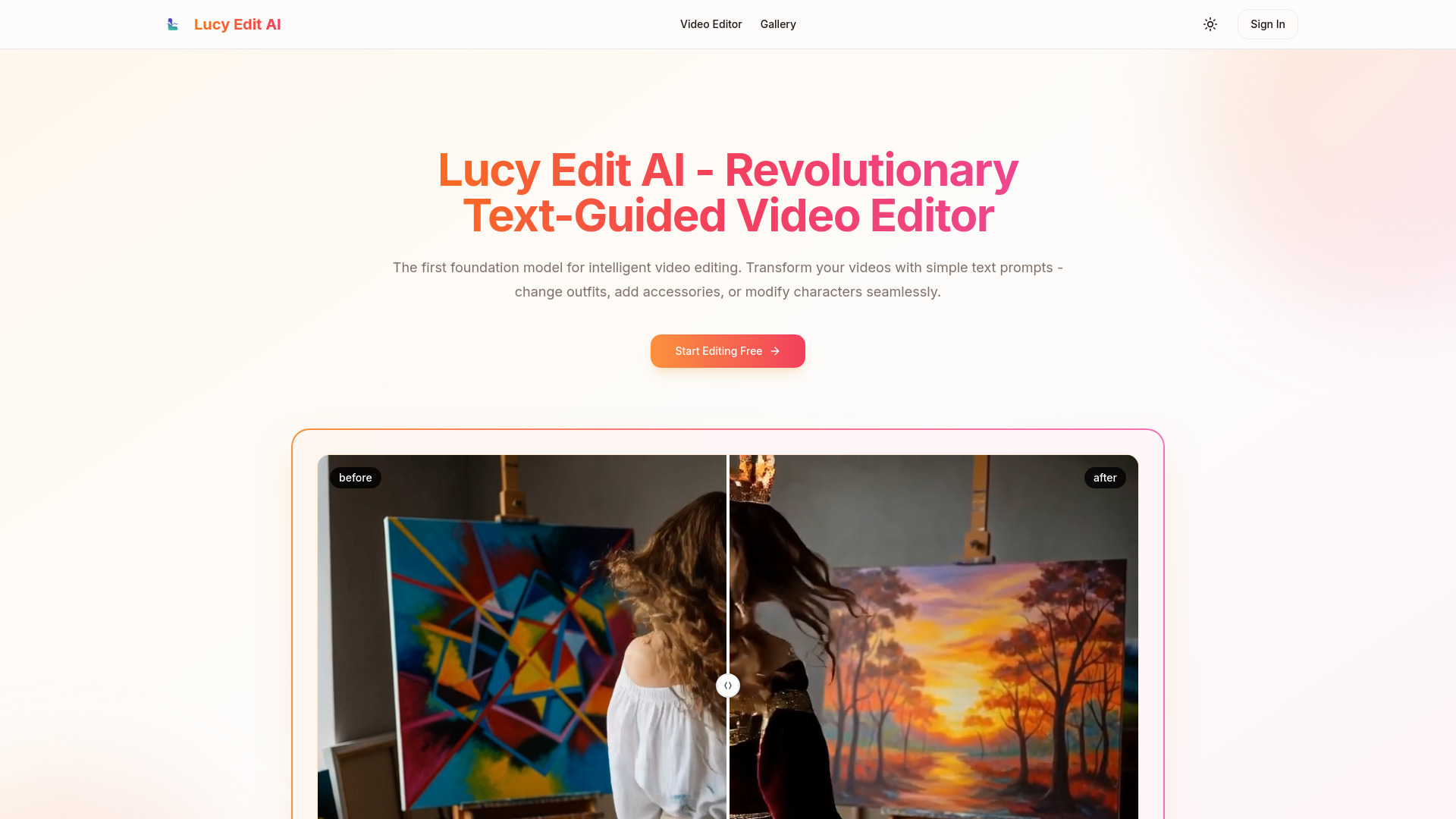 Lucy Edit AI - First AI foundation model for text-guided video editing ...