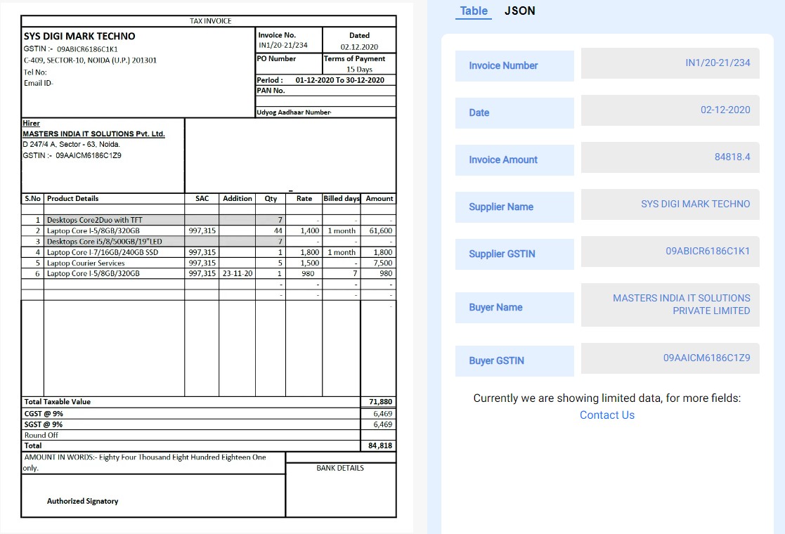 Masters India OCR Software - Masters India invoice OCR tool is like a ...