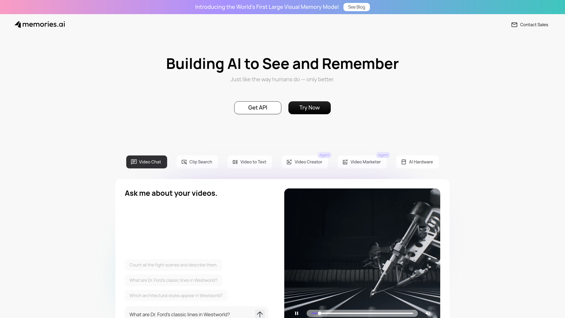 Memories AI - AI that sees, remembers, and analyzes video for insights ...
