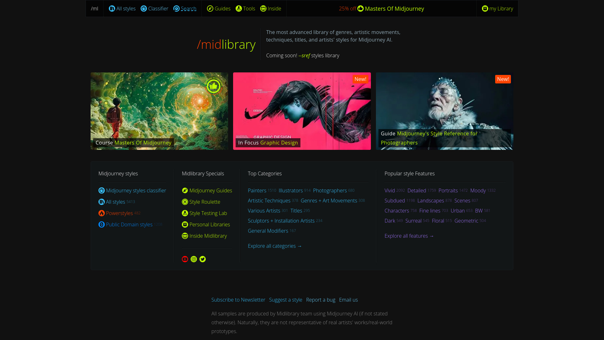 Midlibrary - A library of Midjourney AI styles, SREF codes, guides, and ...