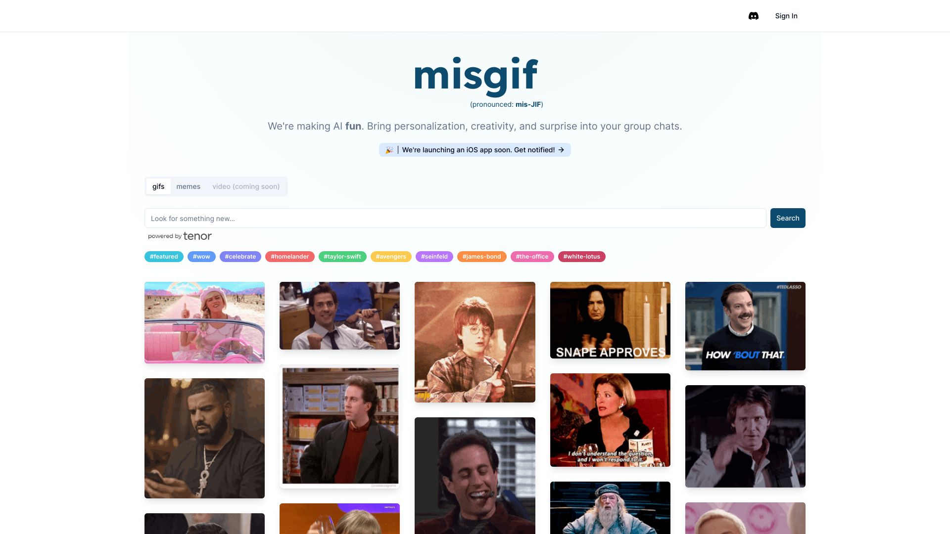 Misgif: AI Generated Gifs - AI-powered meme generator for personalized ...