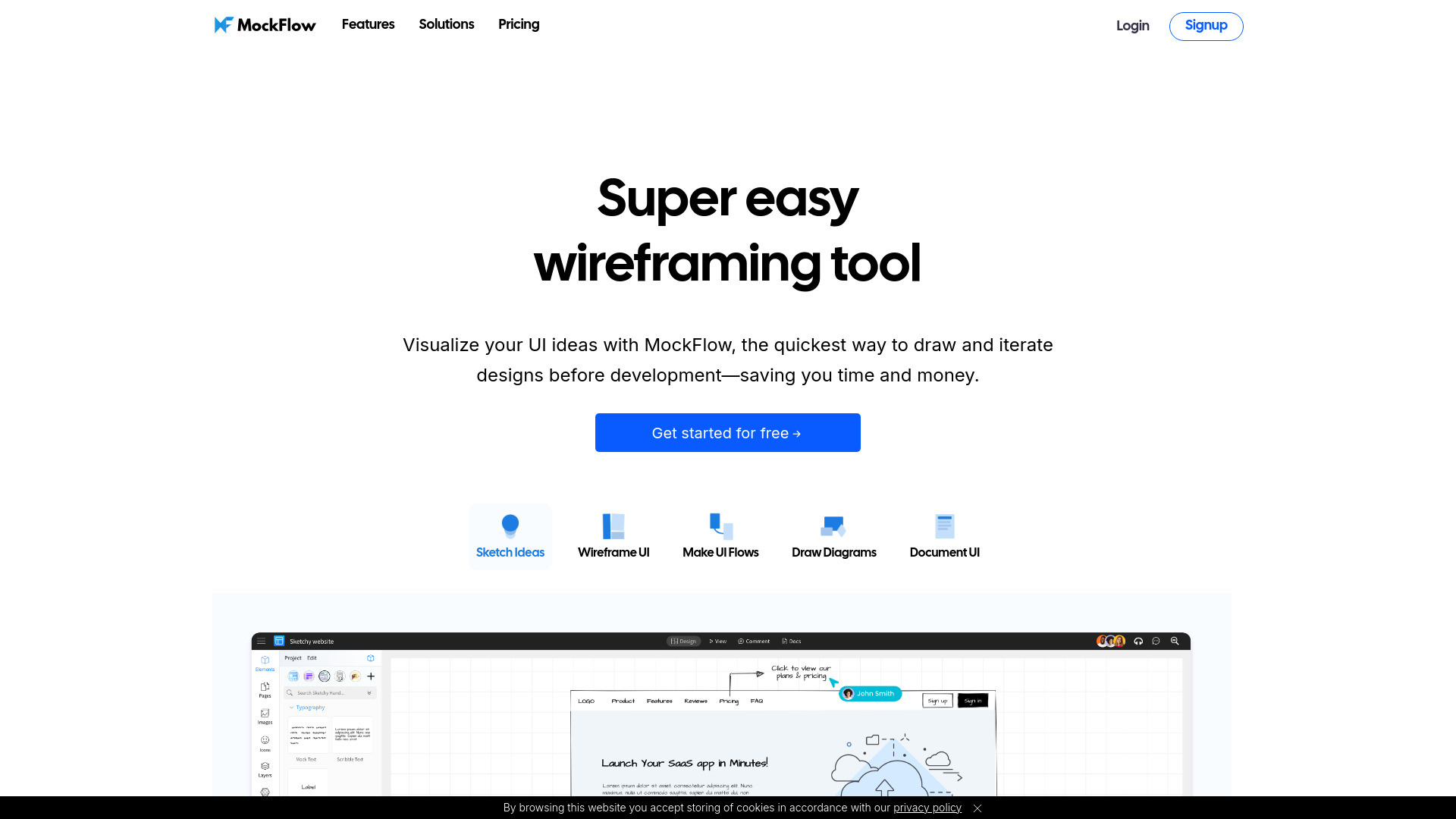 Mockflow - Web app for creating and collaborating on wireframes for web, mobile, and desktop ...