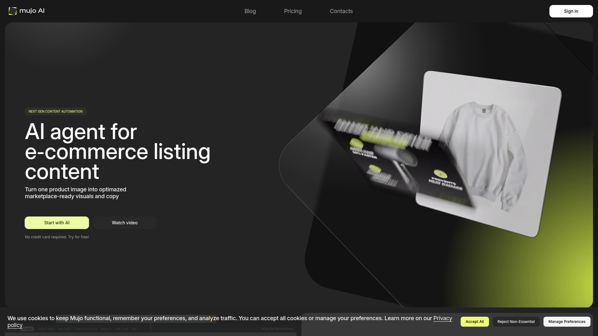 Mujo AI - AI design agent. One photo into complete set of ecom product ...
