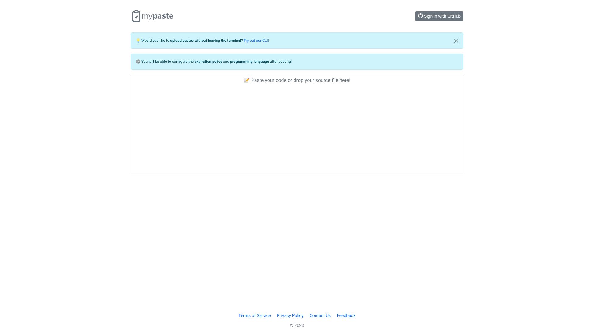 Mypaste - MyPaste is a modern pasting service for quick code sharing ...