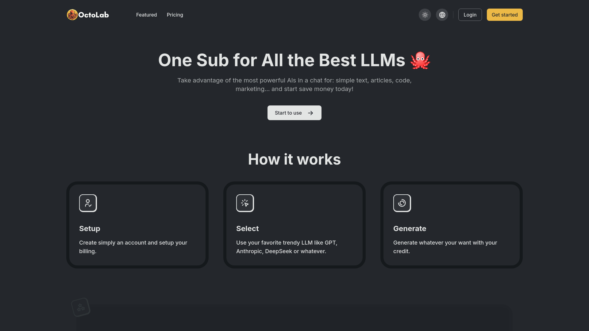 Octolab - 4-in-1 chat solution with access to multiple LLMs via one subscription. | AI-U.com