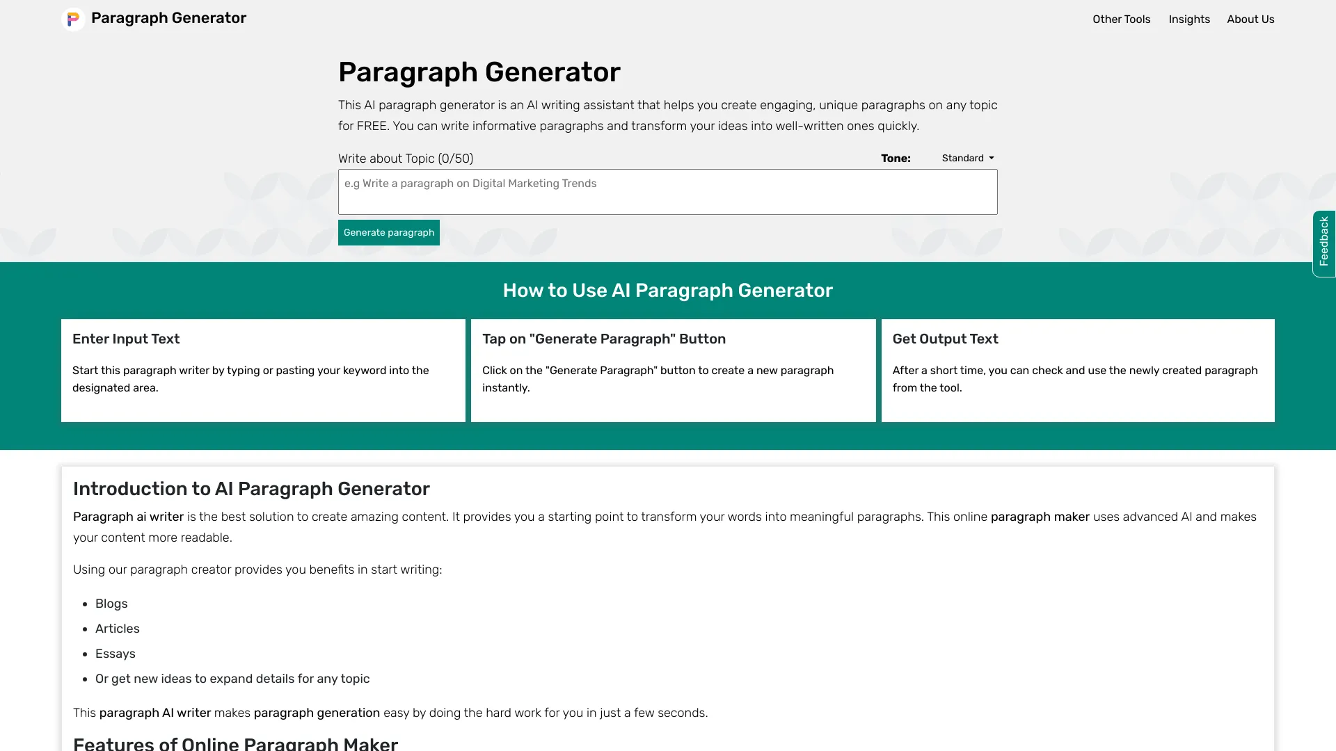 Paragraph Generator - AI paragraph generator for creating engaging and ...