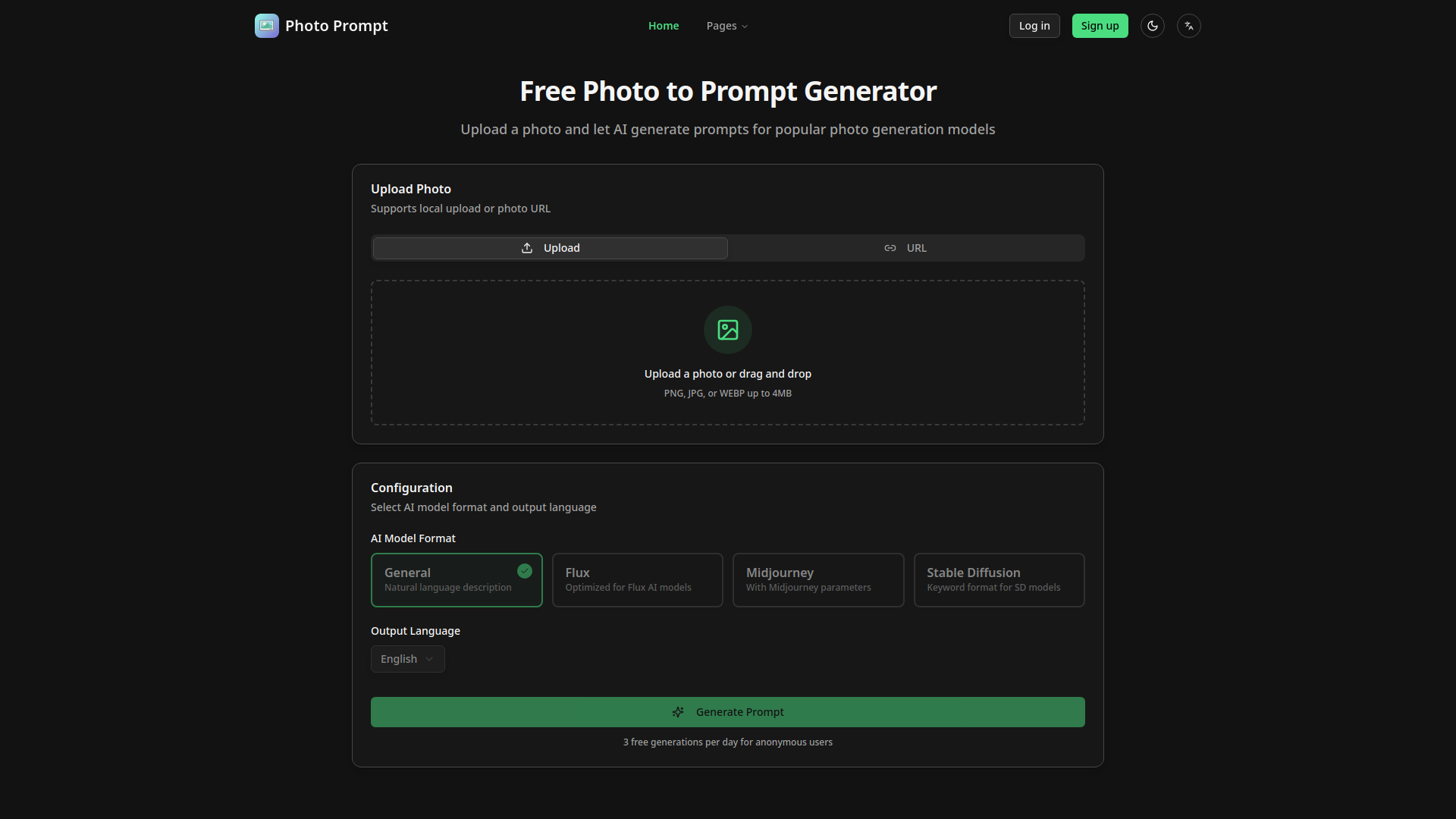 Photo Prompt - AI tool to convert photos into detailed prompts for ...