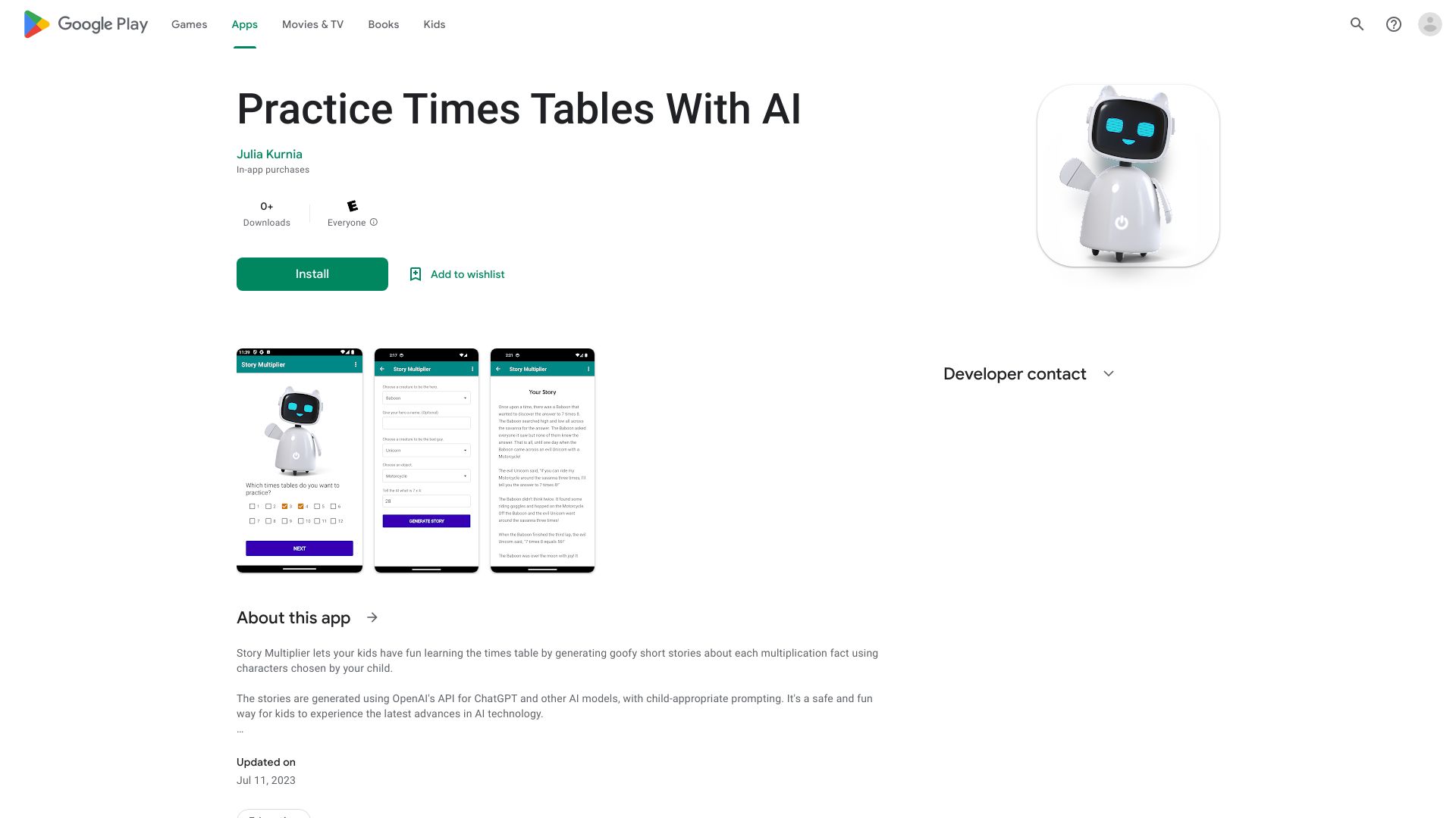 Practice Times Tables With AI - An app that uses AI to generate stories ...