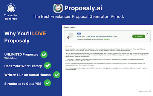Proposaly - Upwork AI Proposal Generator | AI Cover Letter Generator
