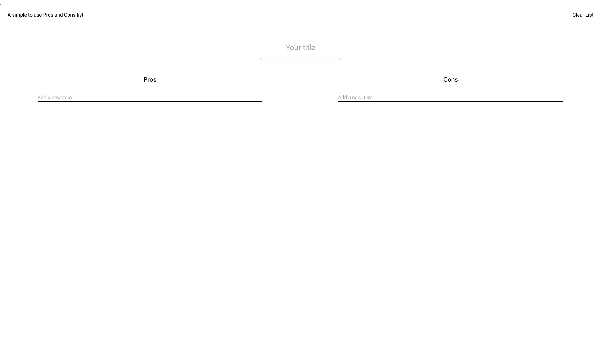 Pros And Cons - A simple tool to create weighted pros and cons lists ...