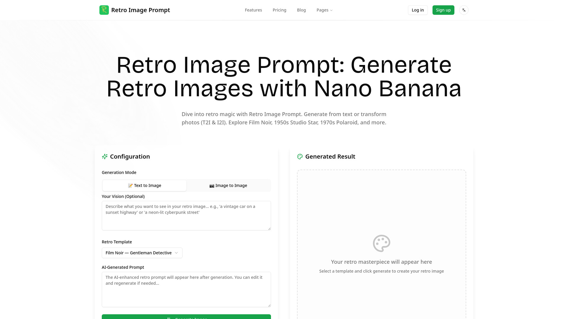 Retro Image Prompt - Nano Banana Retro Image Prompt Generator - AI tool ...