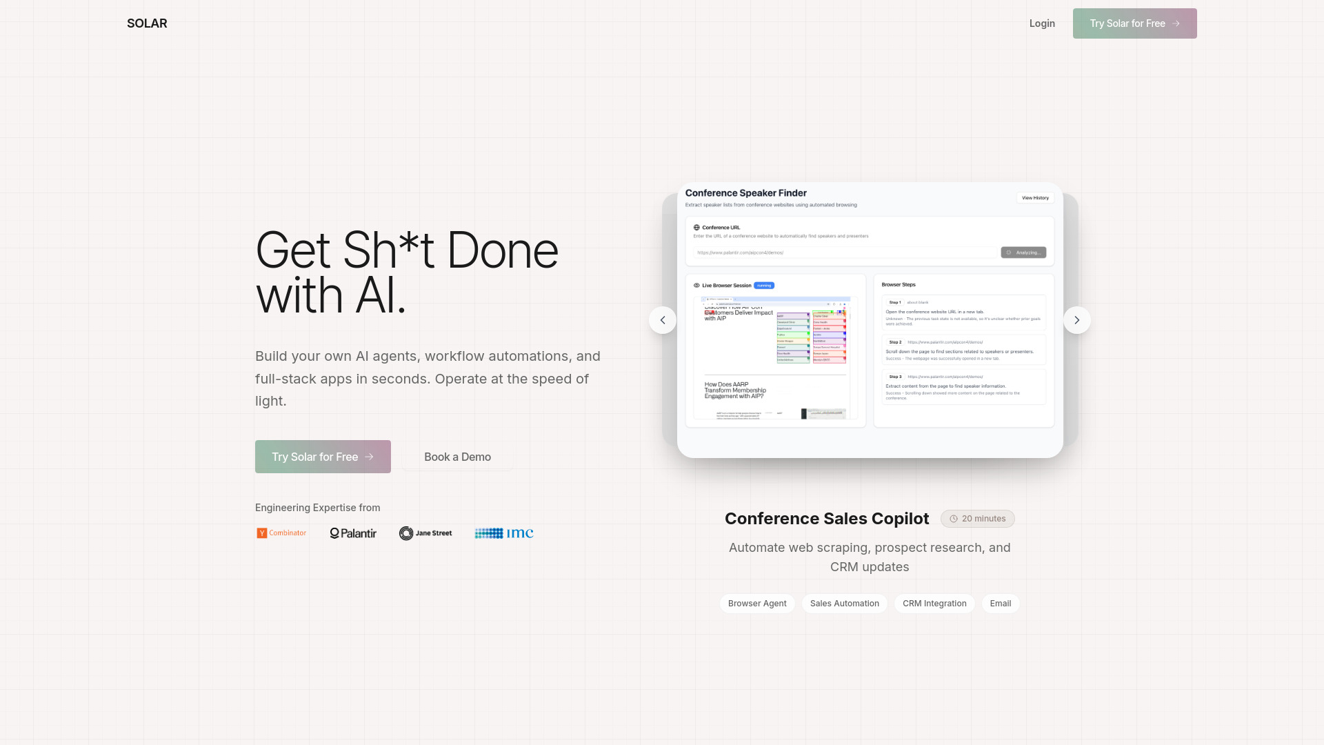 Solar - AI-powered platform for building full-stack apps, AI agents ...