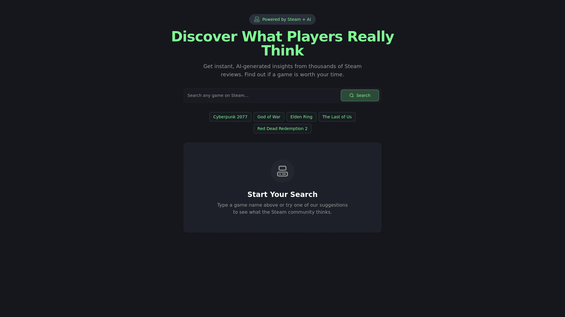Steam Summarize - AI-powered summaries of Steam reviews for informed ...
