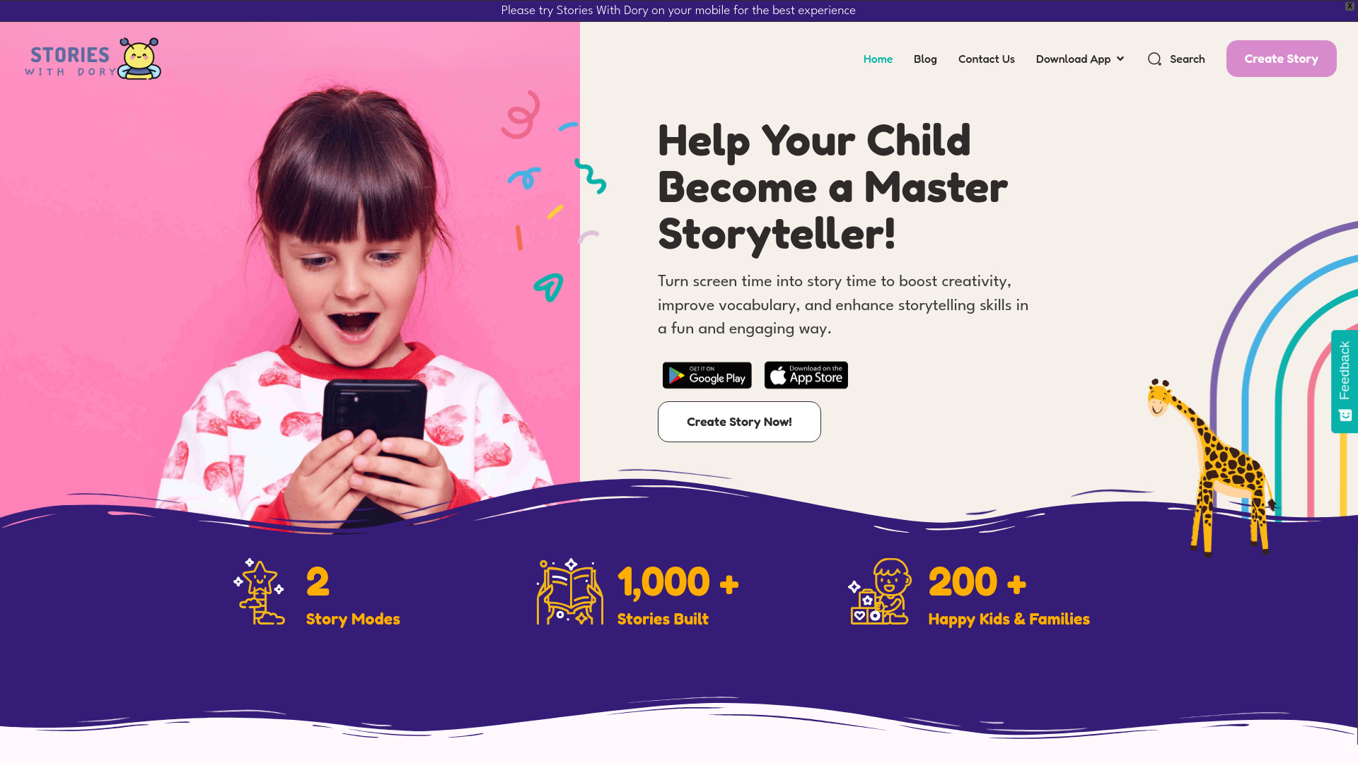 Storieswithdory - Kids Story Builder App - Voice-based story builder ...