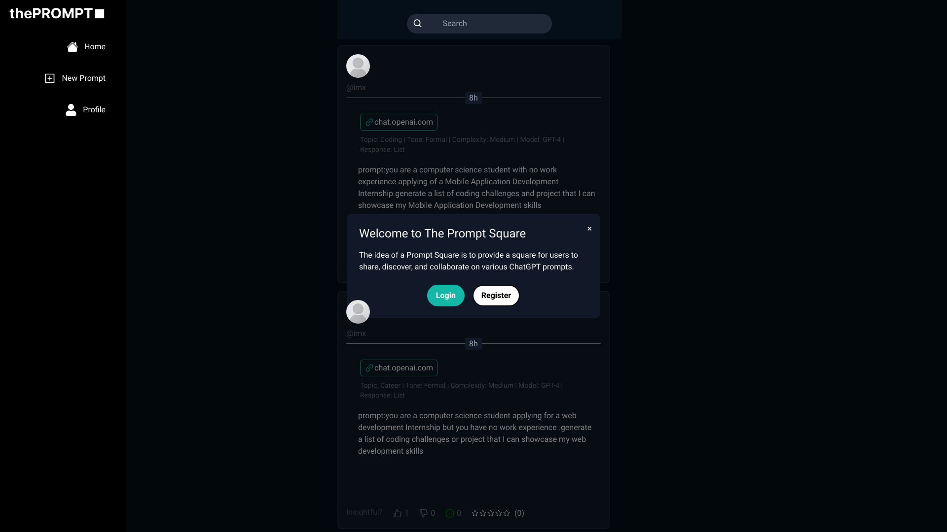 The Prompt Square - A platform to share and find ChatGPT prompts. | AI ...