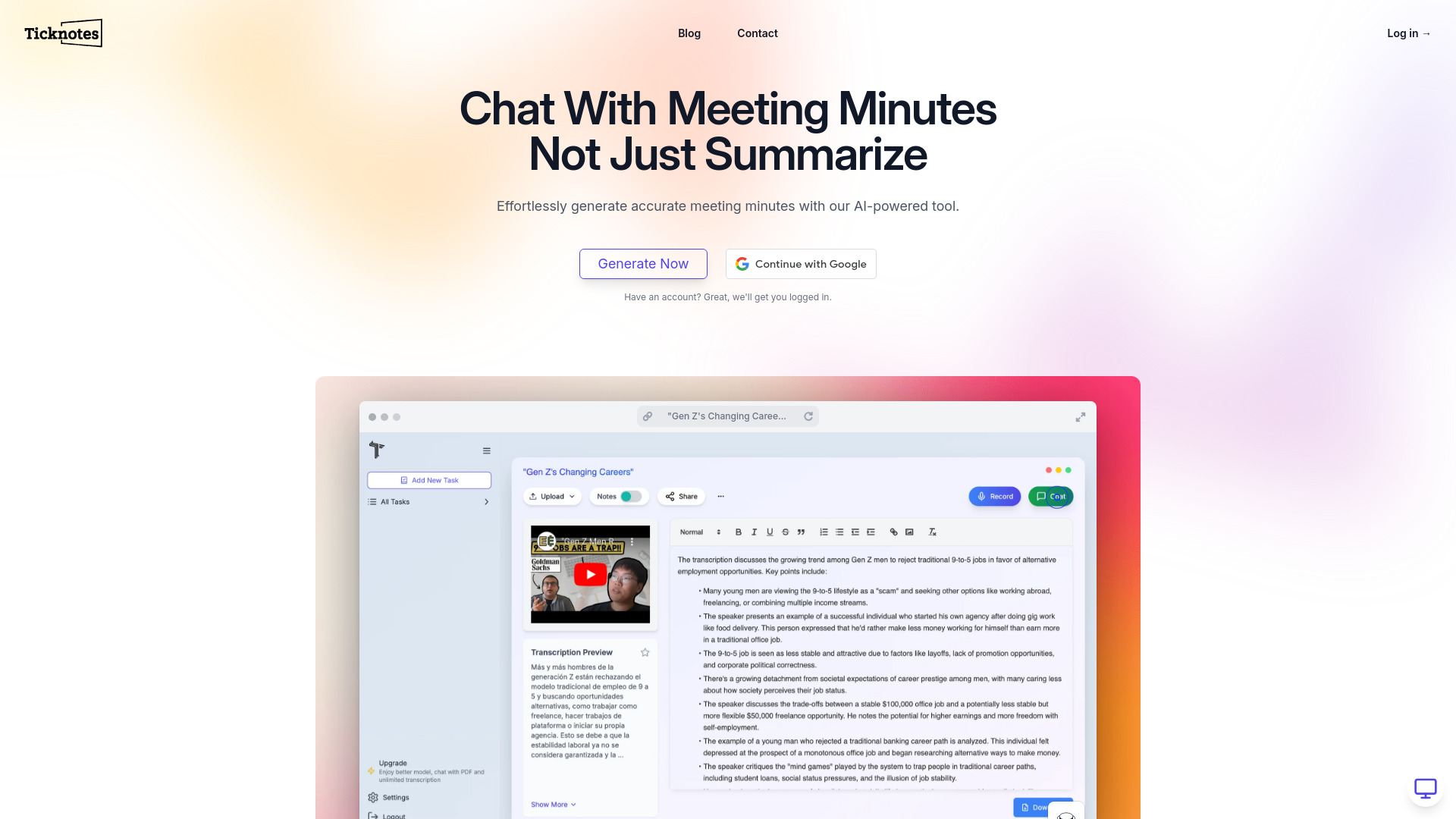 Ticknotes - AI-powered meeting minutes and notes generator with ...