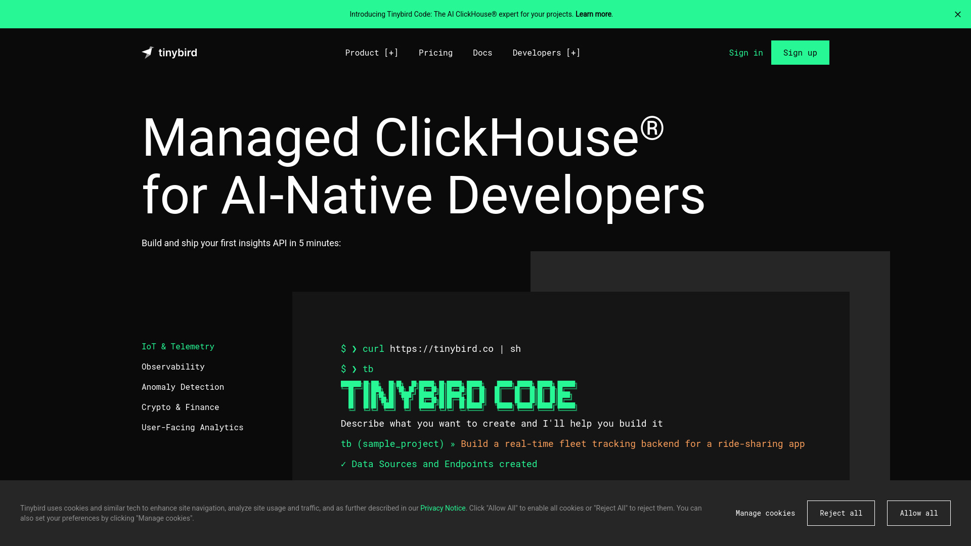 Tinybird - Managed ClickHouse for AI-native developers to build real ...