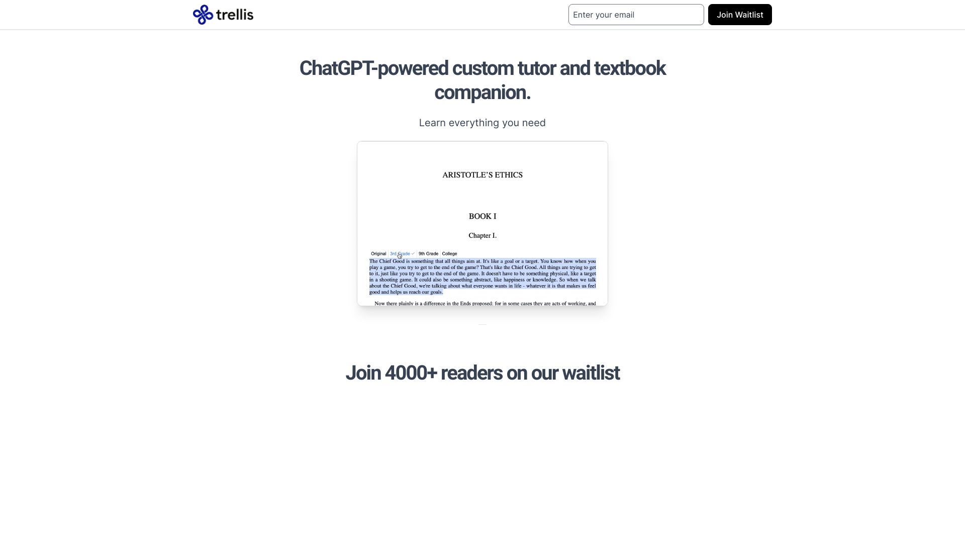 Trellis - AI-powered reading and learning companion with AI tutor and file summarization. | AI-U.com