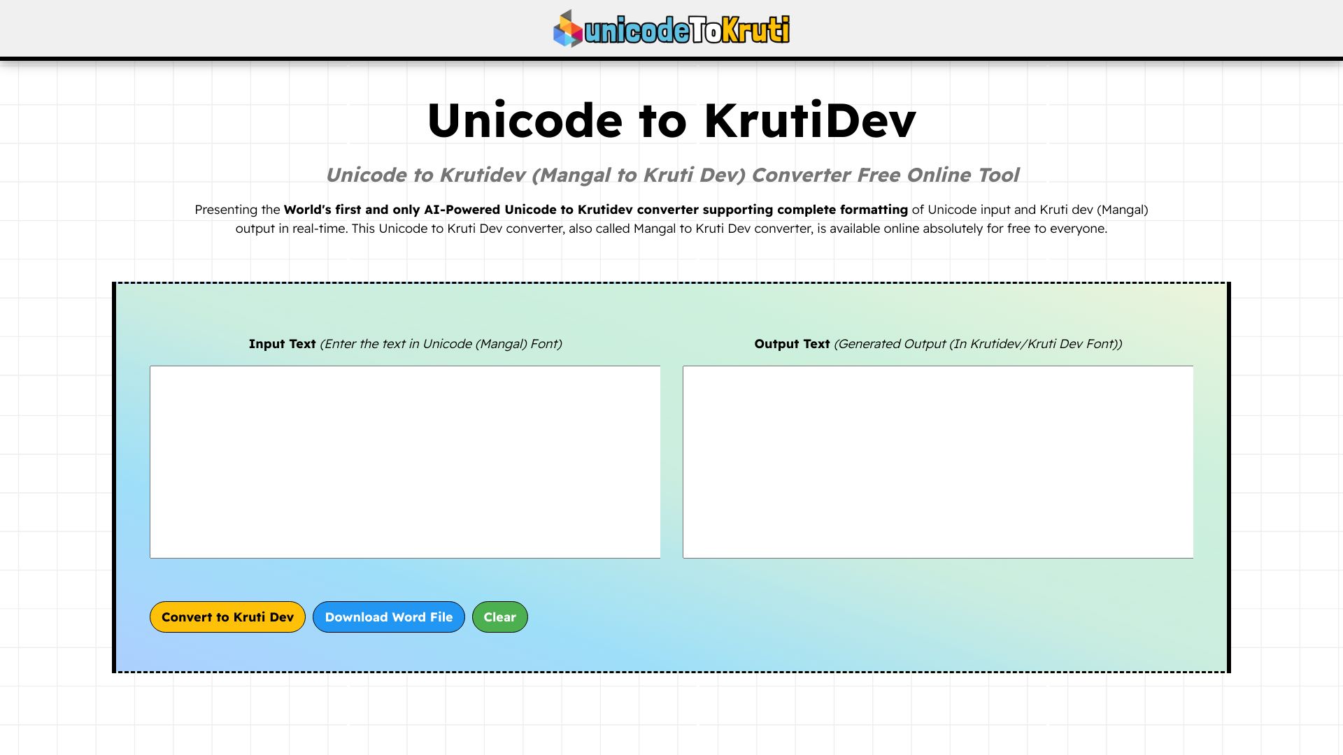 Unicode To Krutidev - Free online Unicode to Krutidev converter with ...