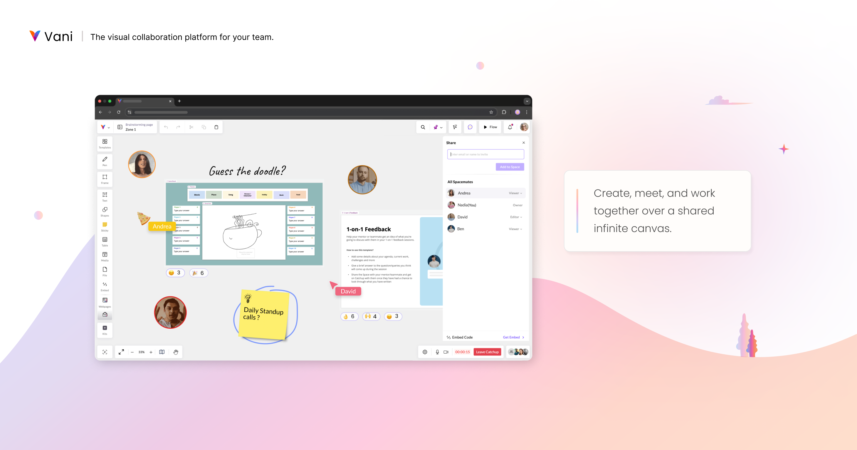 Vani - Vani is a visual collaboration platform where teams create, meet, and work together. It's ...