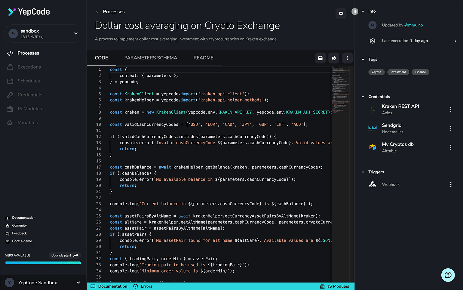 YepCode - YepCode is a Saas platform that allows the development, execution and monitoring of ...