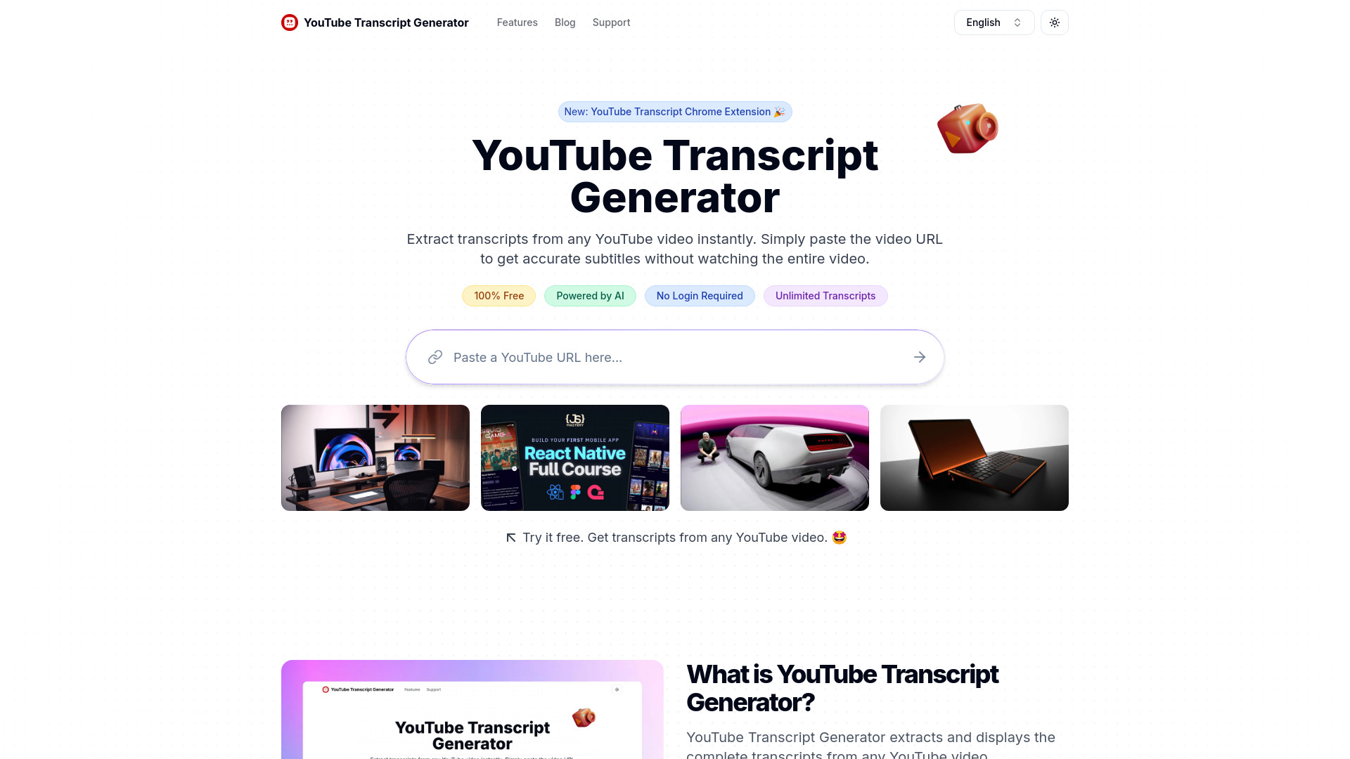 Youtube Transcript Generator | AI Subtitle Generator - AI-U