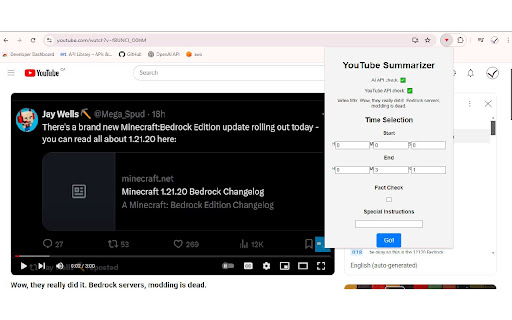 Yt-sum 1.15 Beta - YouTube extension for summaries, bias analysis, and ...
